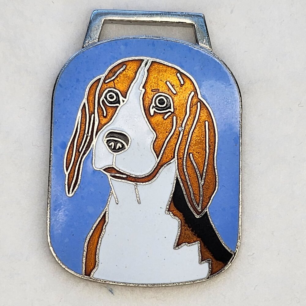 Vintage Beagle Cloisonne Watch Fob - Metal And Enamel… - Gem